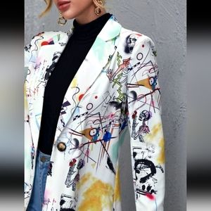 Jackets & Coats | Print Blazer | Poshmark